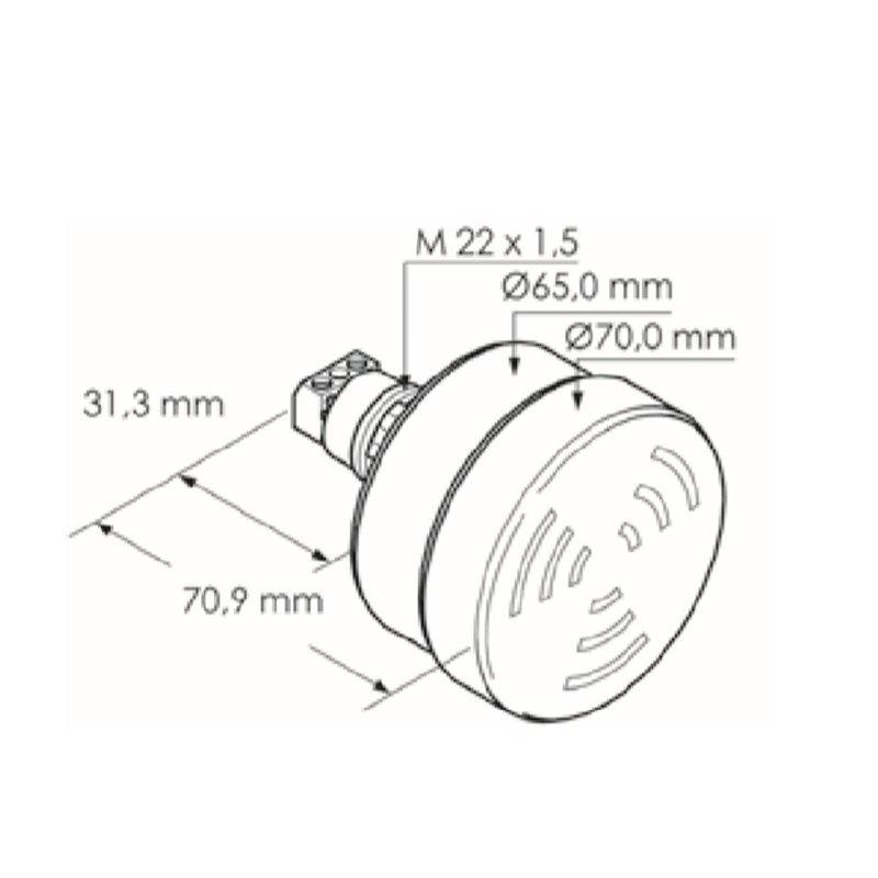 Buzzer multisons 8 sons 100dB IP65 encastrable | 110 | AE&T