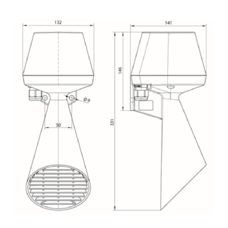 Buzzer ATEX Trompe MHG 11 108dB T4 avec PE M20 IP66 | MHG11T4 | AE&T